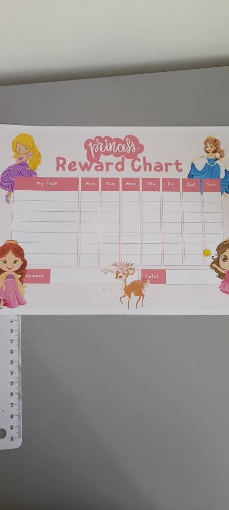 Printable Princess Reward Chart, Princess Kids Behaviour Chart, Instant ...