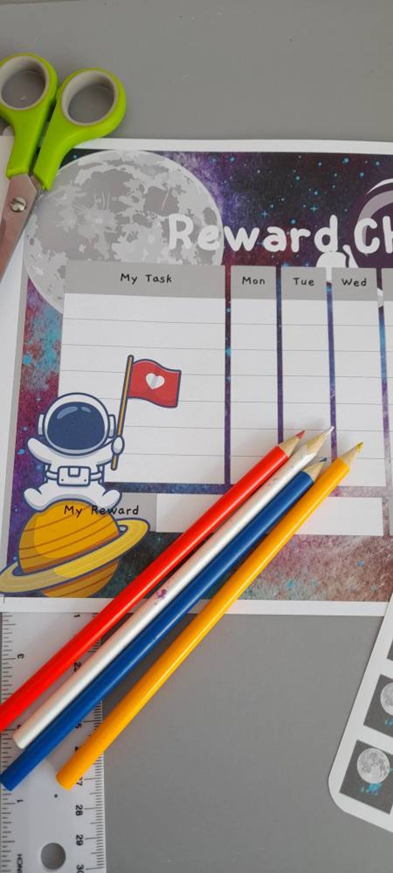 Printable Space Reward Chart Space Kids Behaviour Chart - Etsy