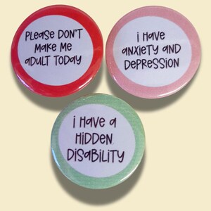 Bipolar Disorder Pin Badge Collection: Mental Health Awareness (45mm ...
