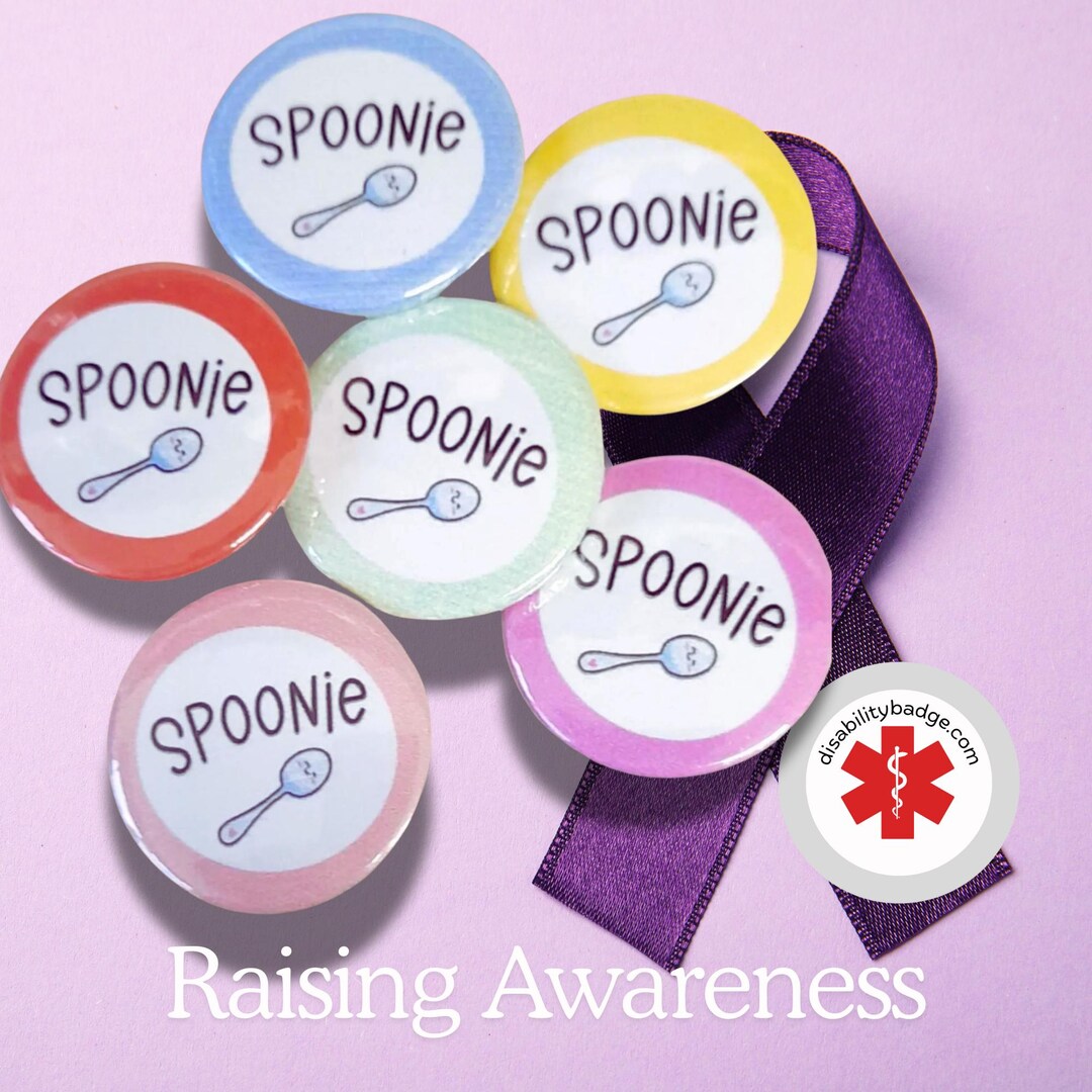 Spoonie Hidden Disability Badge for Chronic Illness Awareness - Cute ...