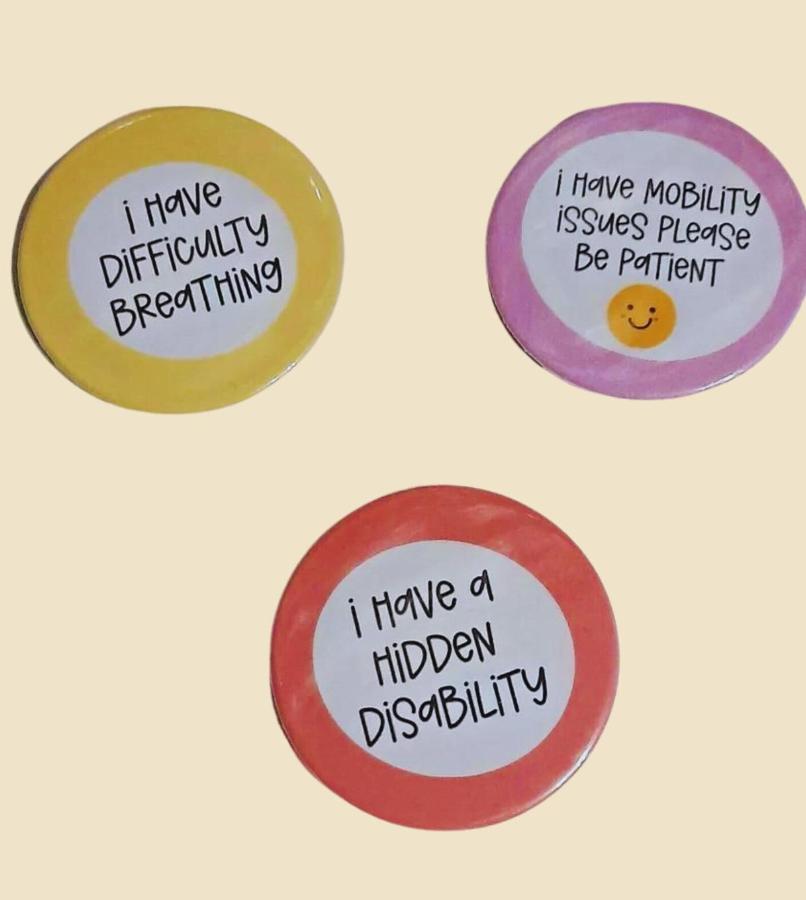 Invisible Illness Awareness Set: Hidden Disability & Diabetes Badges ...