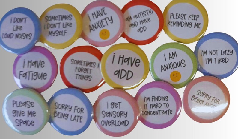 Hidden Disability Badge Collection, ADD Badge Collection, Invisible ...