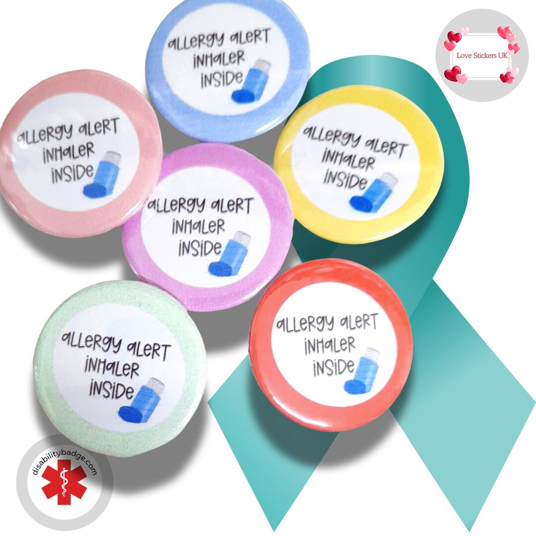 Allergy Alert Inhaler Inside Hidden Disability Pin Badge, Allergy ...