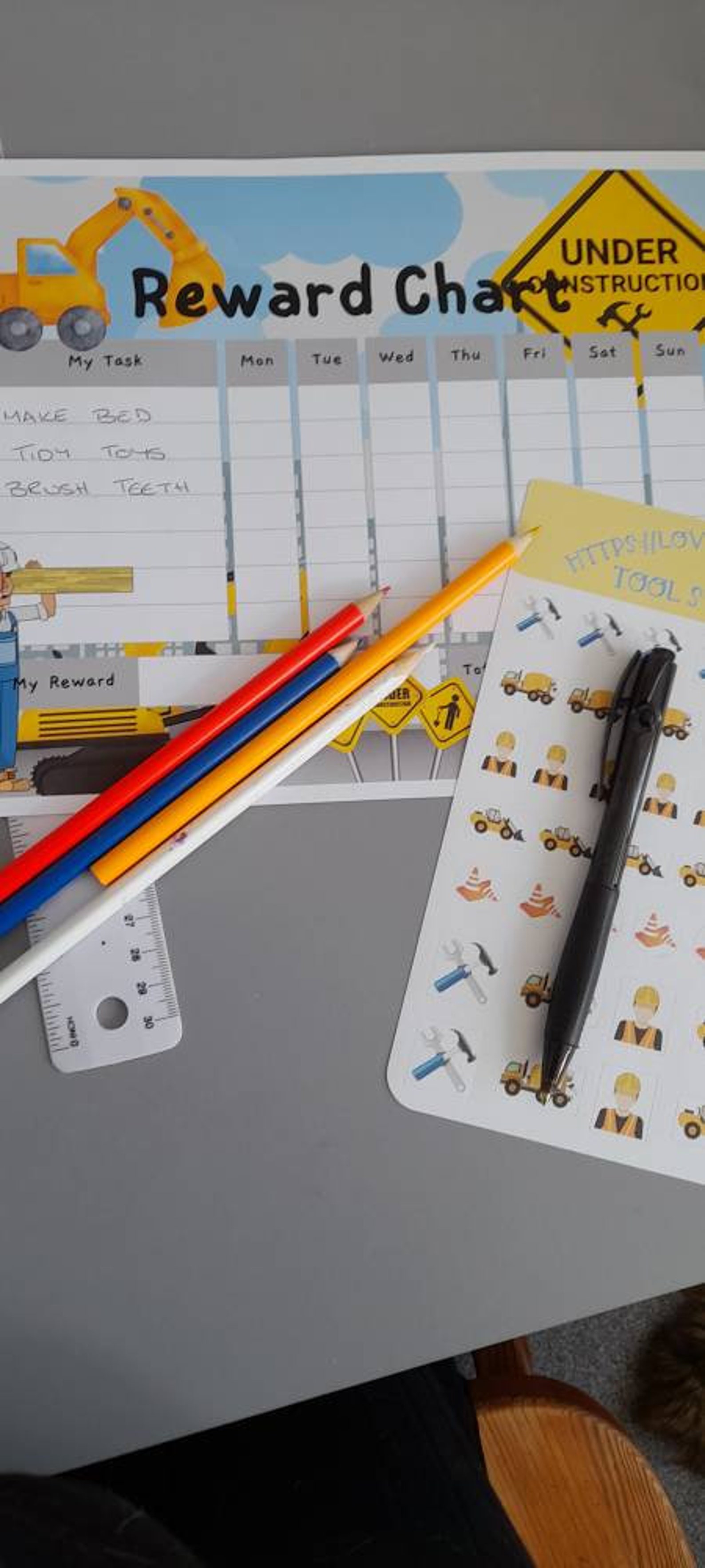 Builders Reward Chart: Kids Behavior & Chore Tracker (digital Download ...