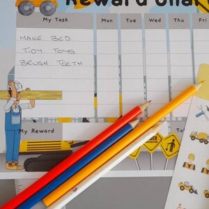 Builders Reward Chart: Kids Behavior & Chore Tracker (digital Download ...