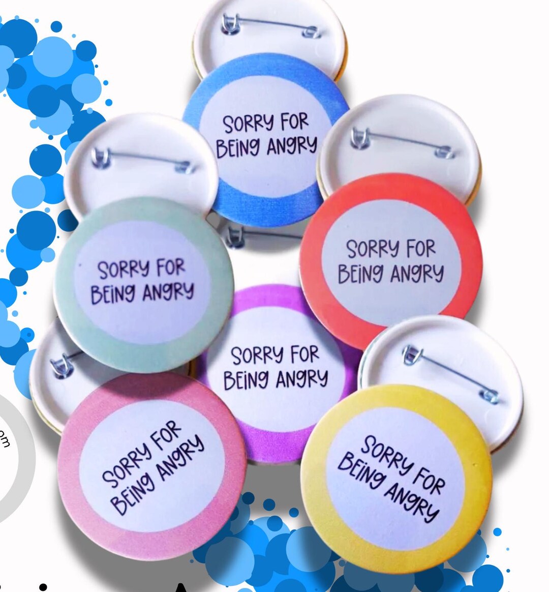 Sorry for Being Angry Hidden Disability Pin Badge or Keyring, Autism ...