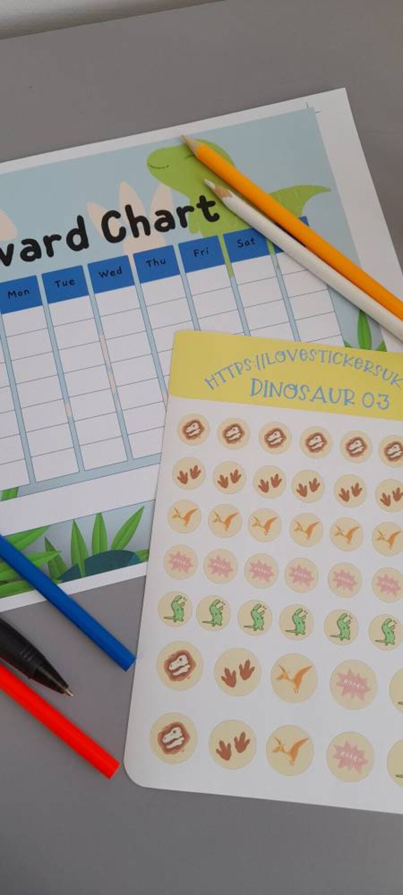 Printable Dinosaur Reward Chart, Dinosaur Kids Behaviour Chart, Instant ...
