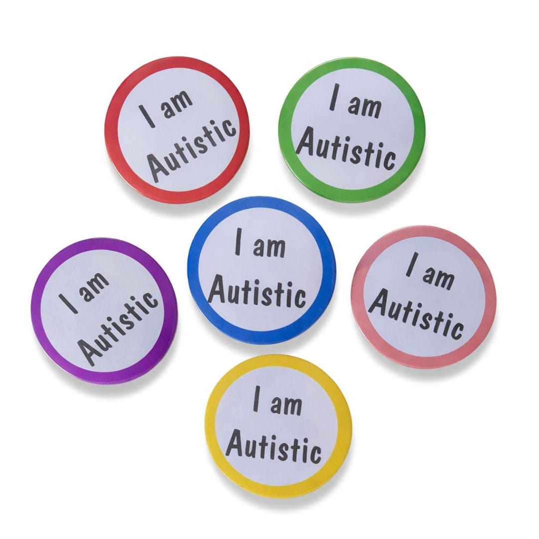 I Am Autistic Badge | Autism Awareness Pin | 25mm 38mm 45mm or Keyring ...