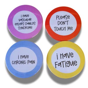 Ehler Danlos Syndrome Pin Badge Collection, Hidden Disability Badge ...