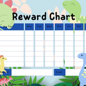 Printable Dinosaur Reward Chart, Dinosaur Kids Behaviour Chart, Instant ...