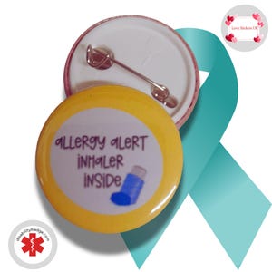 Allergy Alert Inhaler Inside Badge or Keyring - Hidden Disability - Etsy