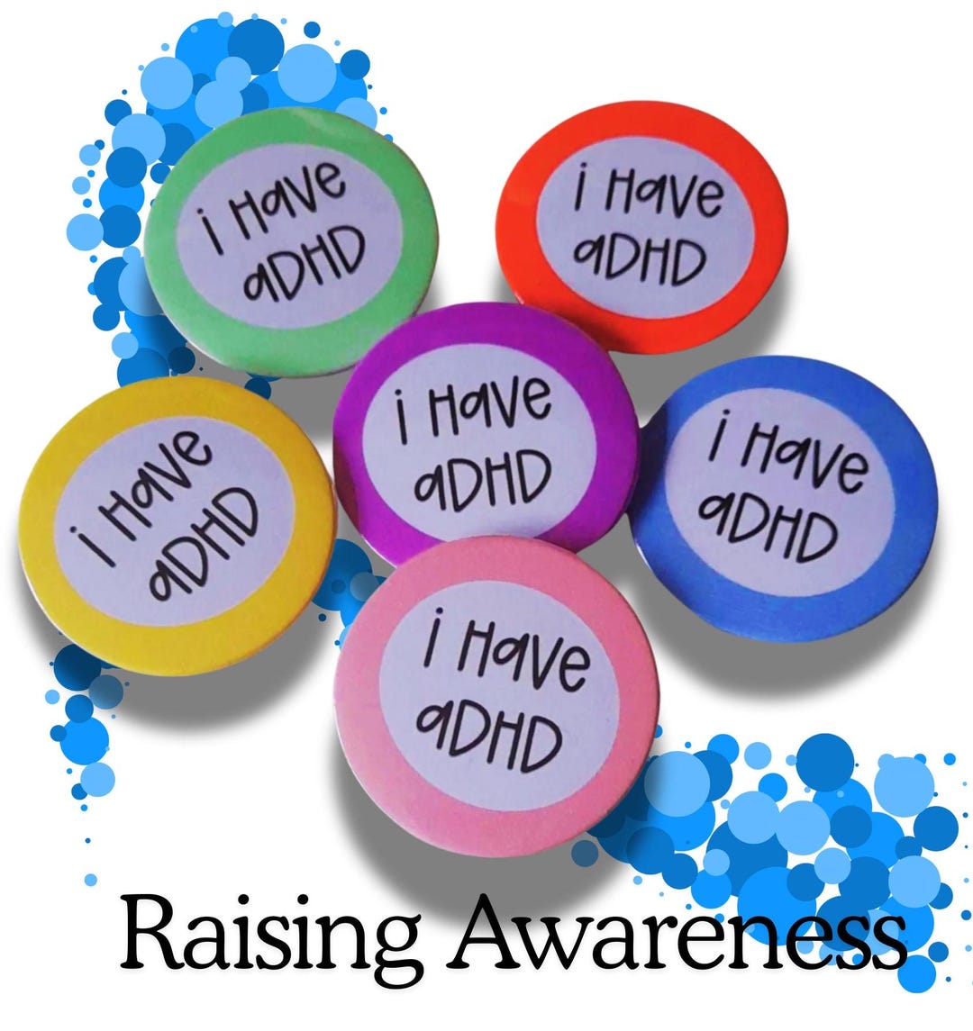 I Have ADHD Hidden Disability Pin Badge, Neurodivergent, ADHD Badge for ...