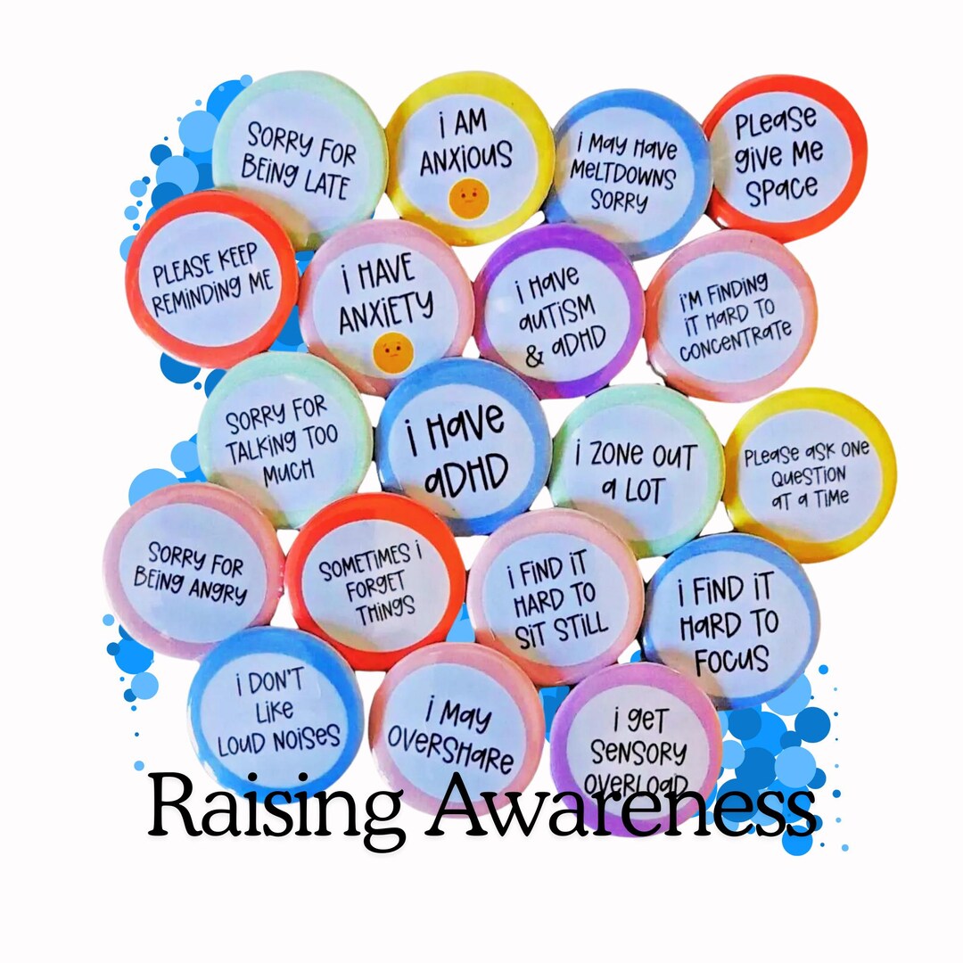 ADHD Badge Collection, Hidden Disability Badge Collection, Invisible ...