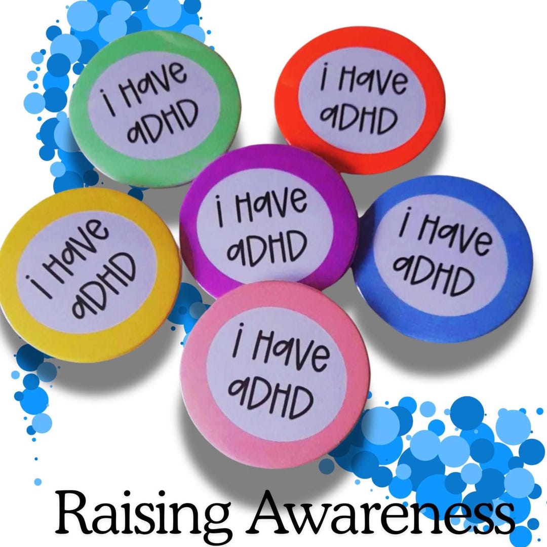 ADHD Awareness Pin Badges • Hidden Disability Support Set - Etsy