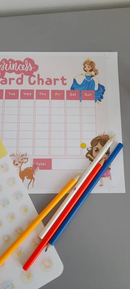 Printable Princess Reward Chart, Princess Kids Behaviour Chart, Instant ...