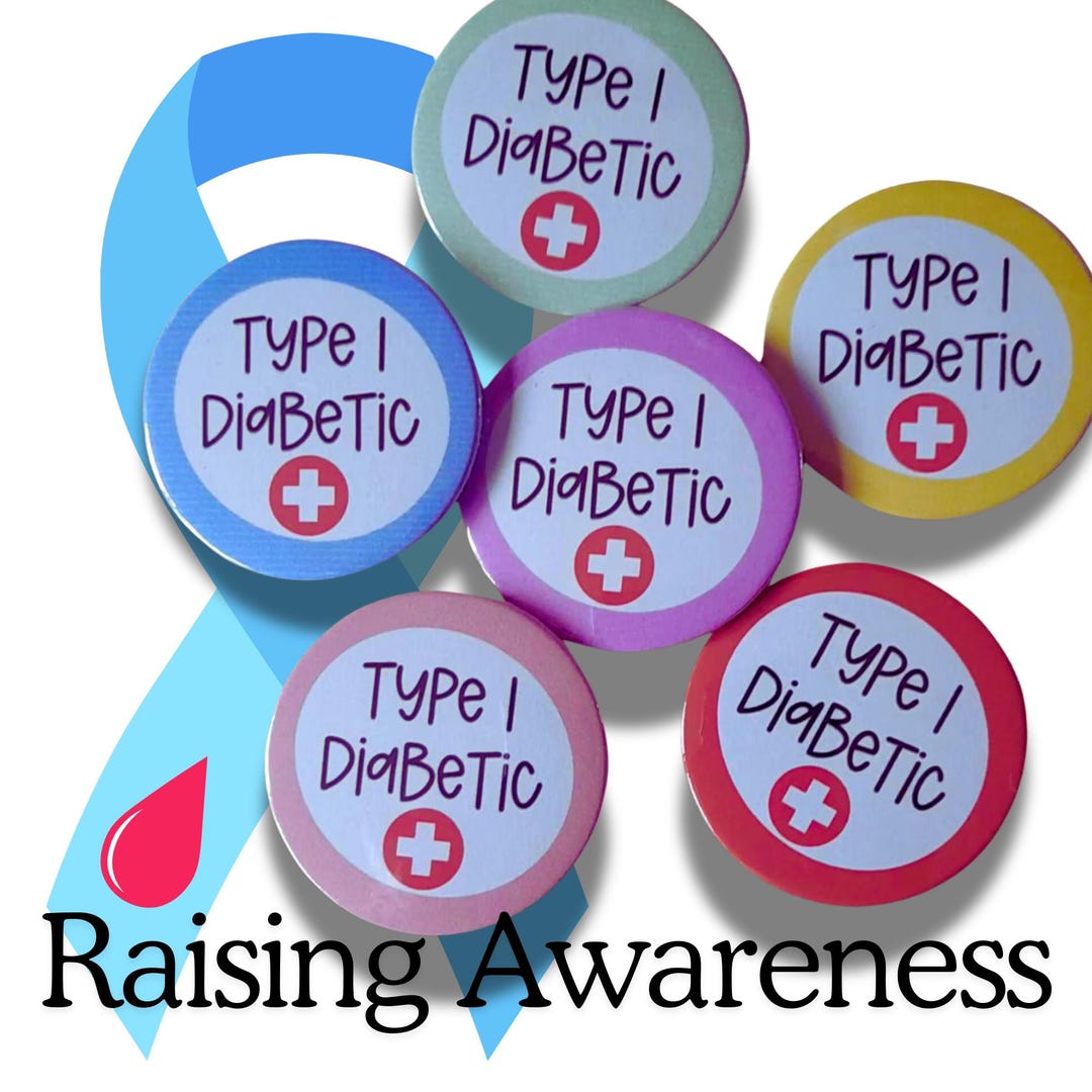 Type 1 Diabetic Hidden Disability Pin Badge, Medical Alert Badge ...