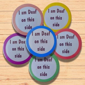Deaf on This Side Hidden Disability Pin Badge, Hidden Disability ...