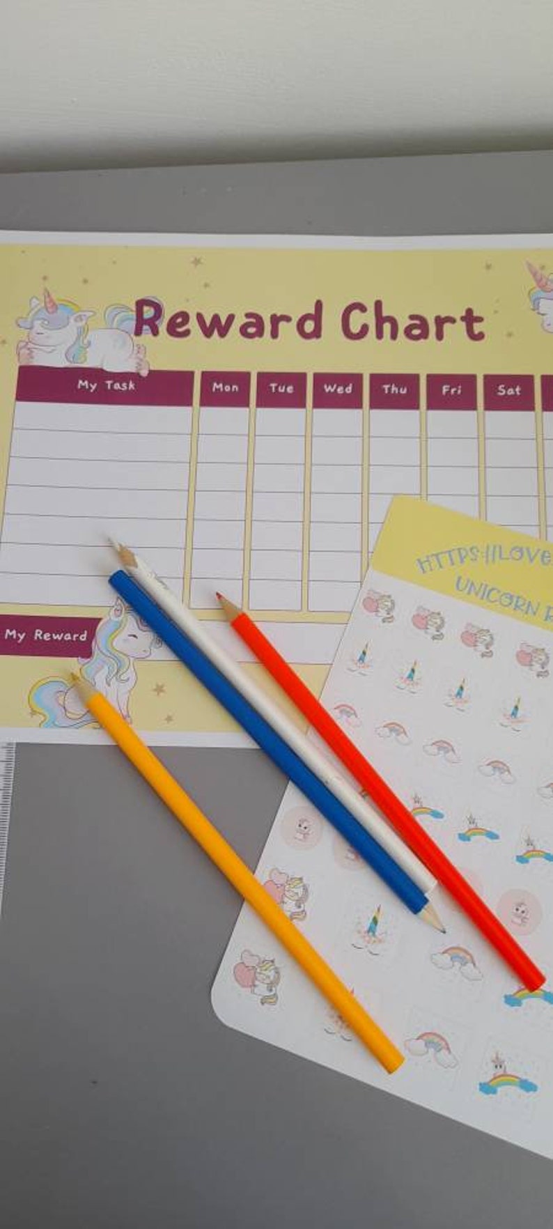 Printable Unicorn Reward Chart, Unicorn Kids Behaviour Chart, Instant ...