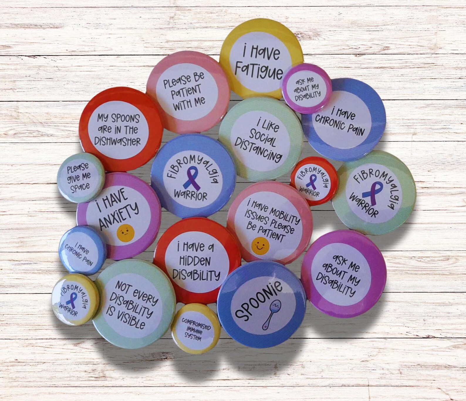 Hidden Disability Badge Collection, Fibromyalgia Badge Collection ...