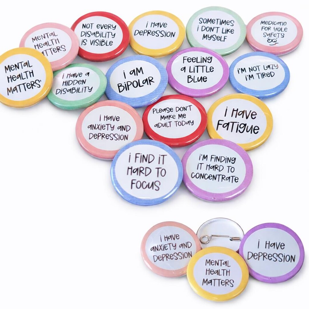 Mental Health Awareness 45mm Badges | Disability & Neurodiversity Pin ...