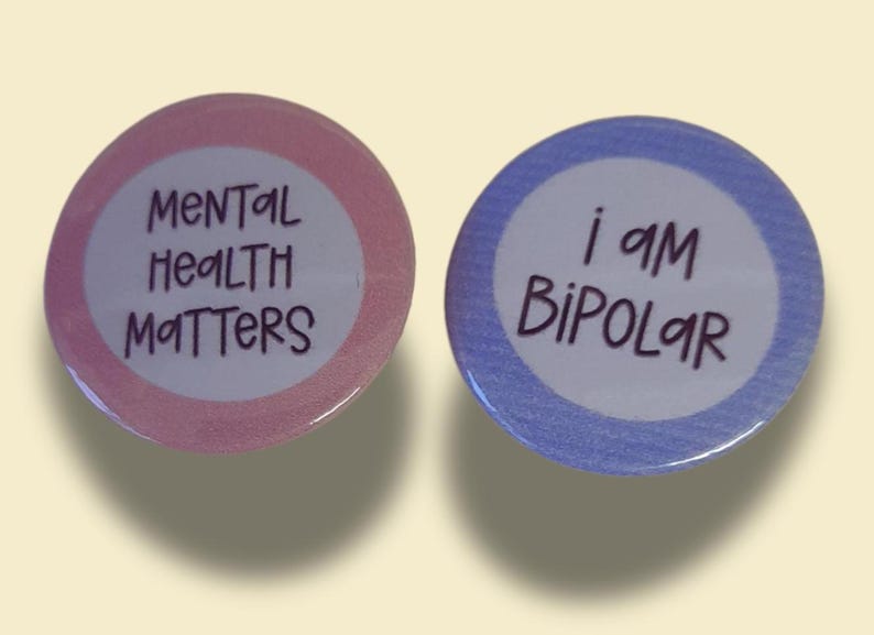 Bipolar Disorder Pin Badge Collection: Mental Health Awareness (45mm ...