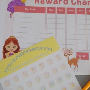 Printable Princess Reward Chart, Princess Kids Behaviour Chart, Instant ...