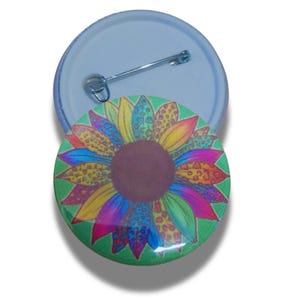 Sunflower Hidden Disability Badge – 25mm/45mm Pin or 45mm Keyring – 4 ...
