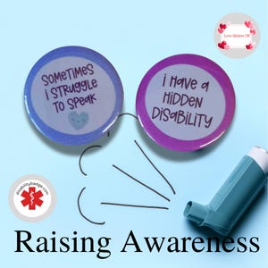 Asthma Disability Pin & COPD Disability Pin, Hidden Disability Pin ...