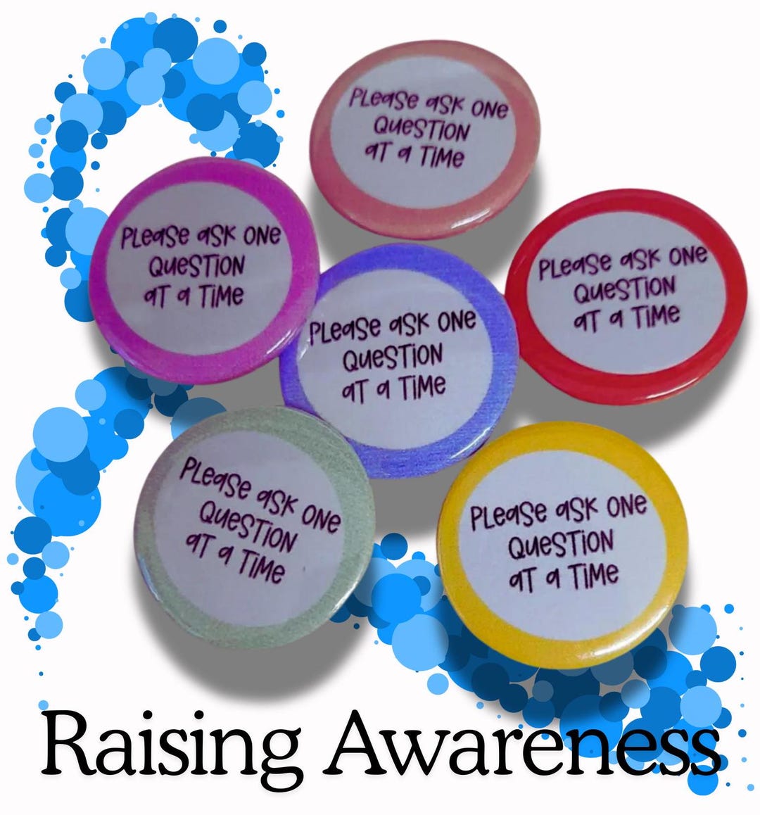 Please Ask One Question at a Time Hidden Disability Keyring or Badge ...