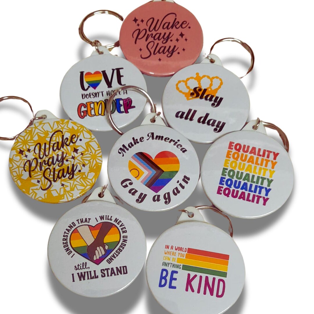 LGBTQIA+ Pride Keychains Celebrate Diversity & Love, Equality Keyring ...