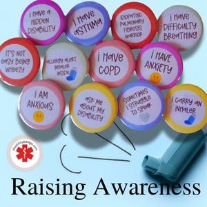 Asthma Disability Pin & COPD Disability Pin, Hidden Disability Pin ...