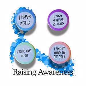 ADHD Badge Collection, Hidden Disability Badge Collection, Invisible ...