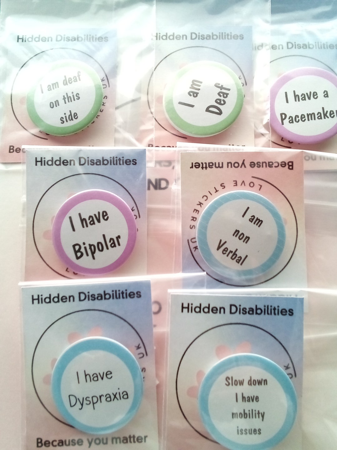 Hidden Disability Badges Invisible Disability Awareness Hidden ...