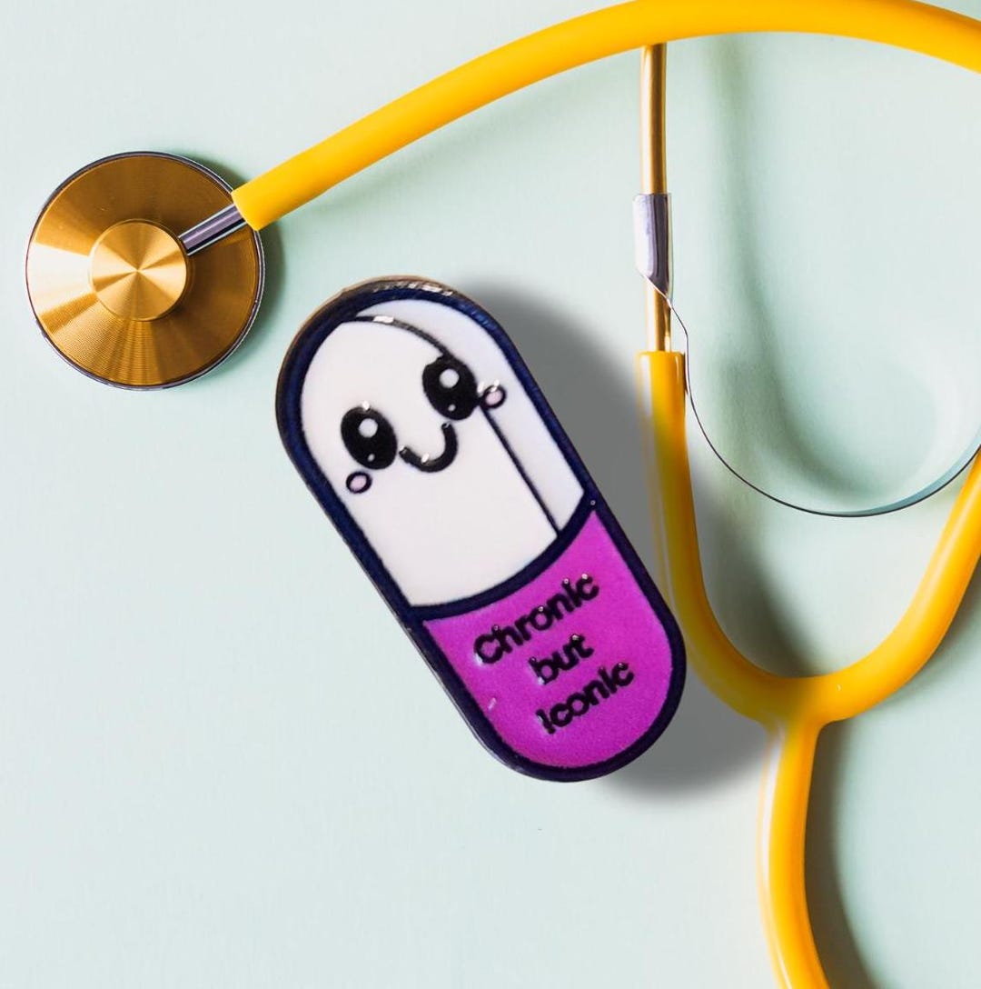 Cute Enamel Pin Chronic but Iconic Chill Pill Shape, Pin Badge for ...