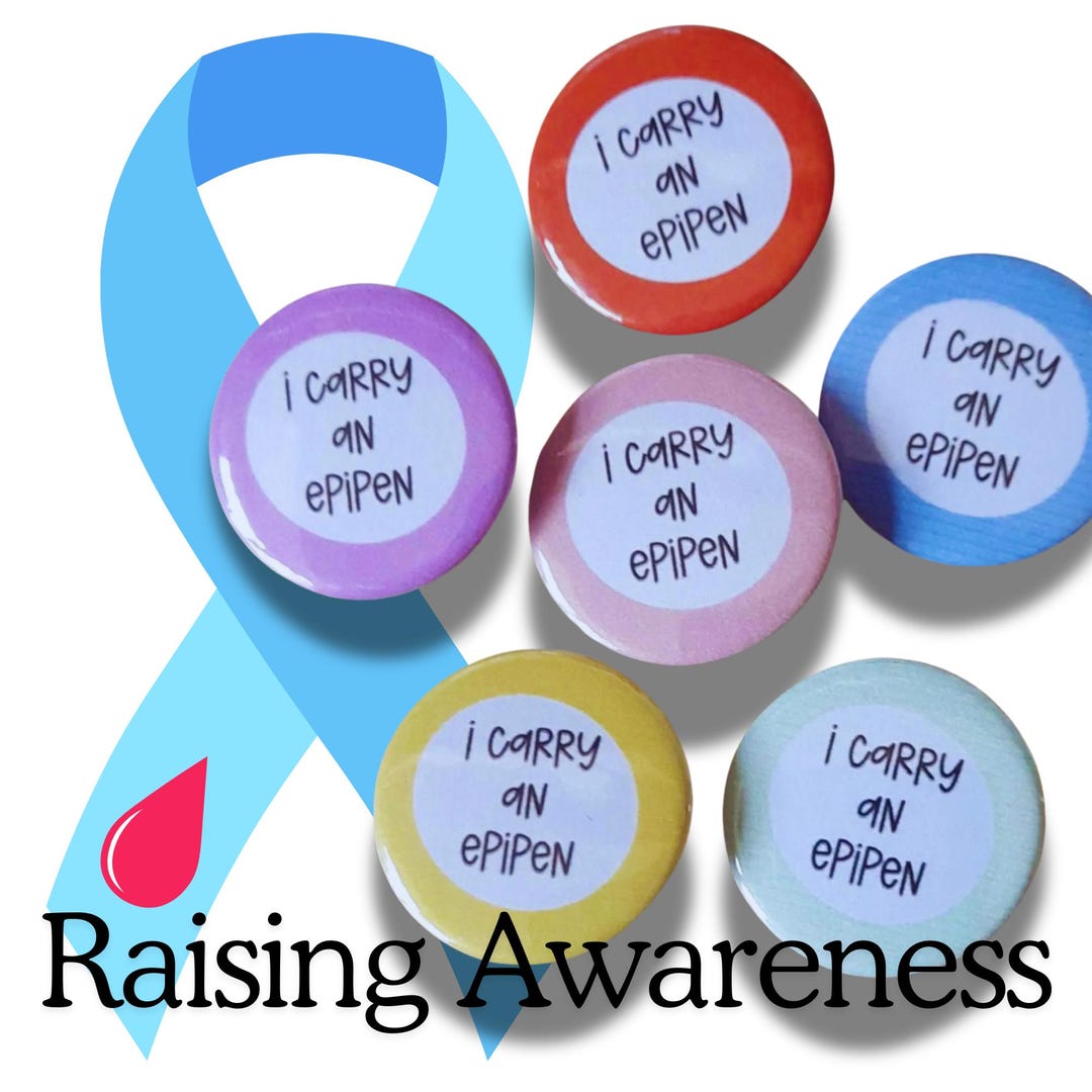 I Carry an Epipen Badge or Keyring, Cute Hidden Disability Alert ...