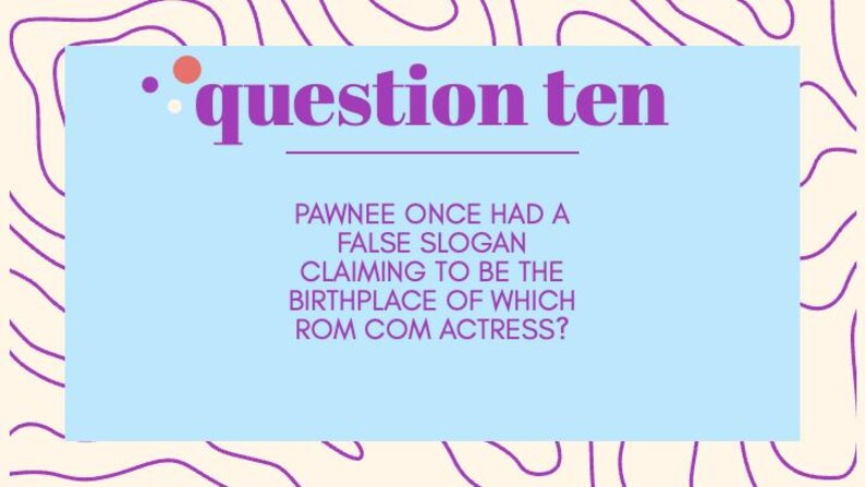 Parks and Recreation DIY Trivia Night - Etsy