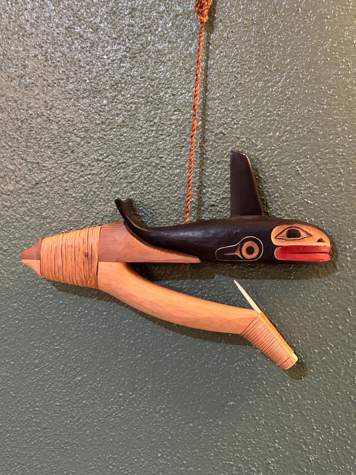 Hand-carved Tlingit Halibut Hook | Orca Design | Traditional Alaskan ...