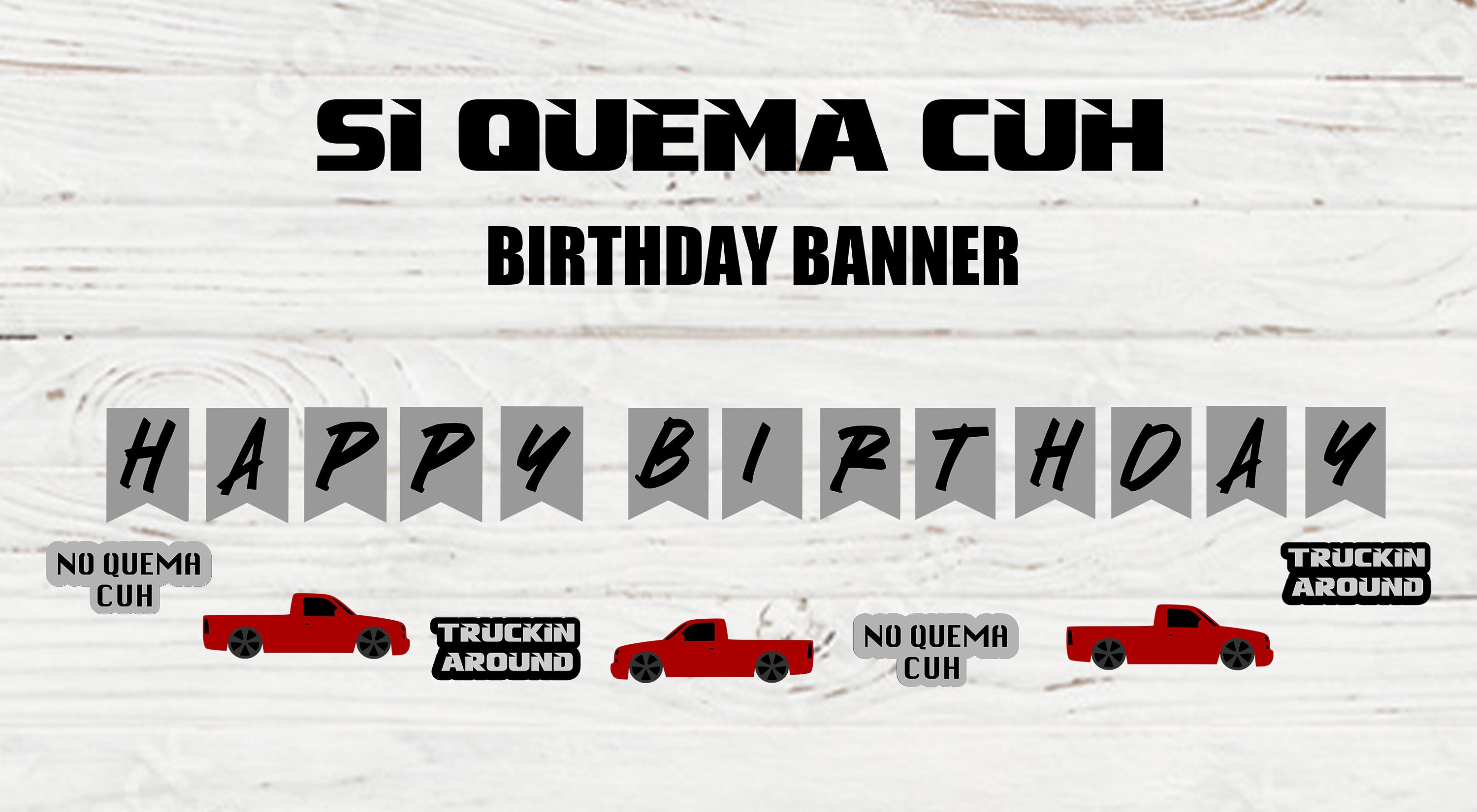 Buy Si Quema Cuh Birthday Banner **physical Order** Online in India - Etsy