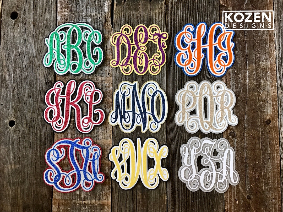 Elegant 3 Color Monogram for Homecoming Mum. Three Letters in Monogram ...