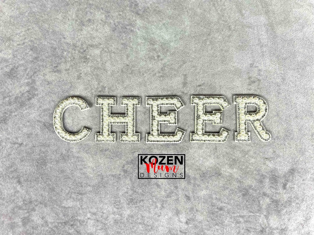 Pearl CHEER LETTERS Set of 5 Pearl & Rhinestone Letters 1.85 for ...