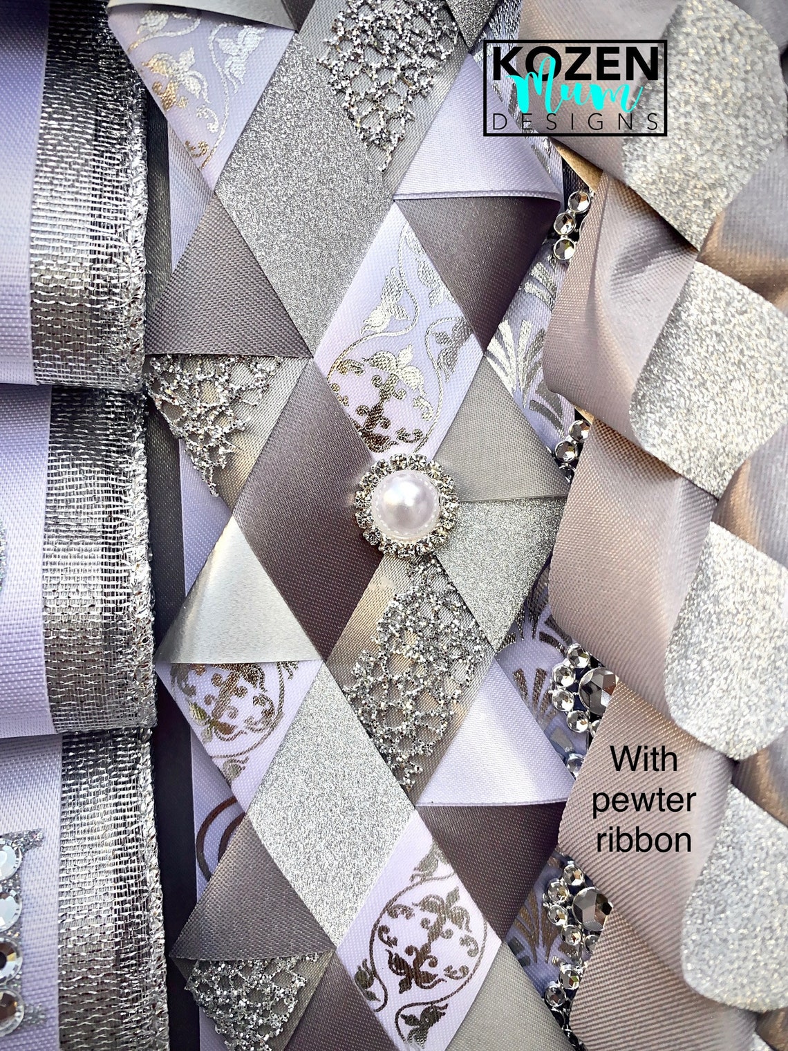 SILVER Fancy Victory Braid for Homecoming Mum With Custom - Etsy