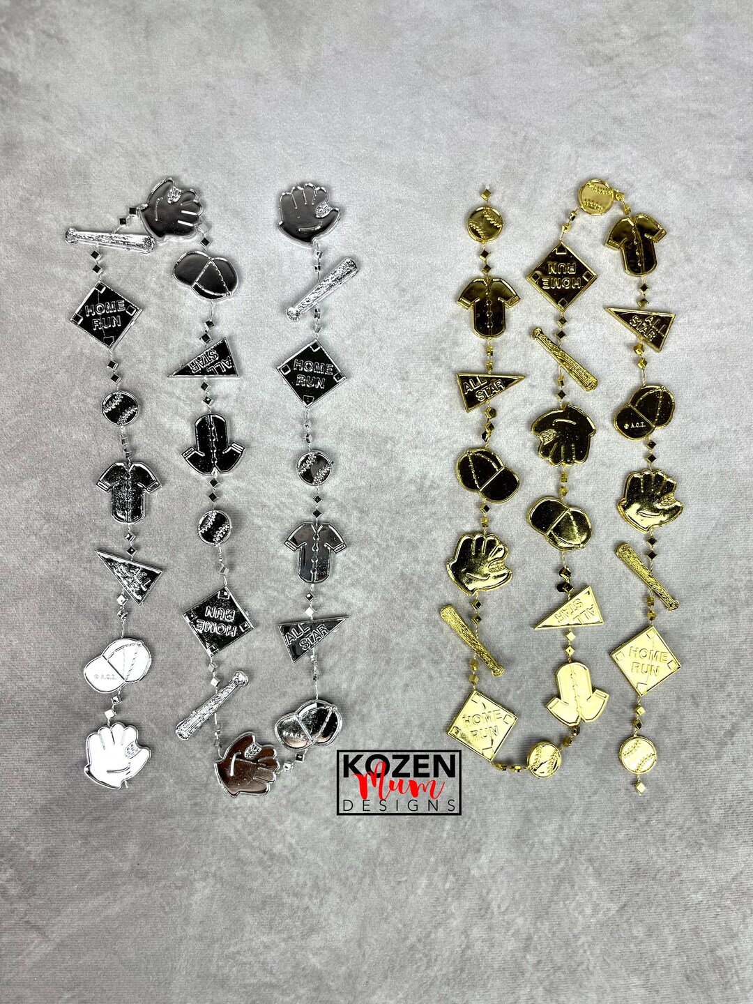 Baseball or Softball Themed Garland, Silver or Gold Décor Used for ...