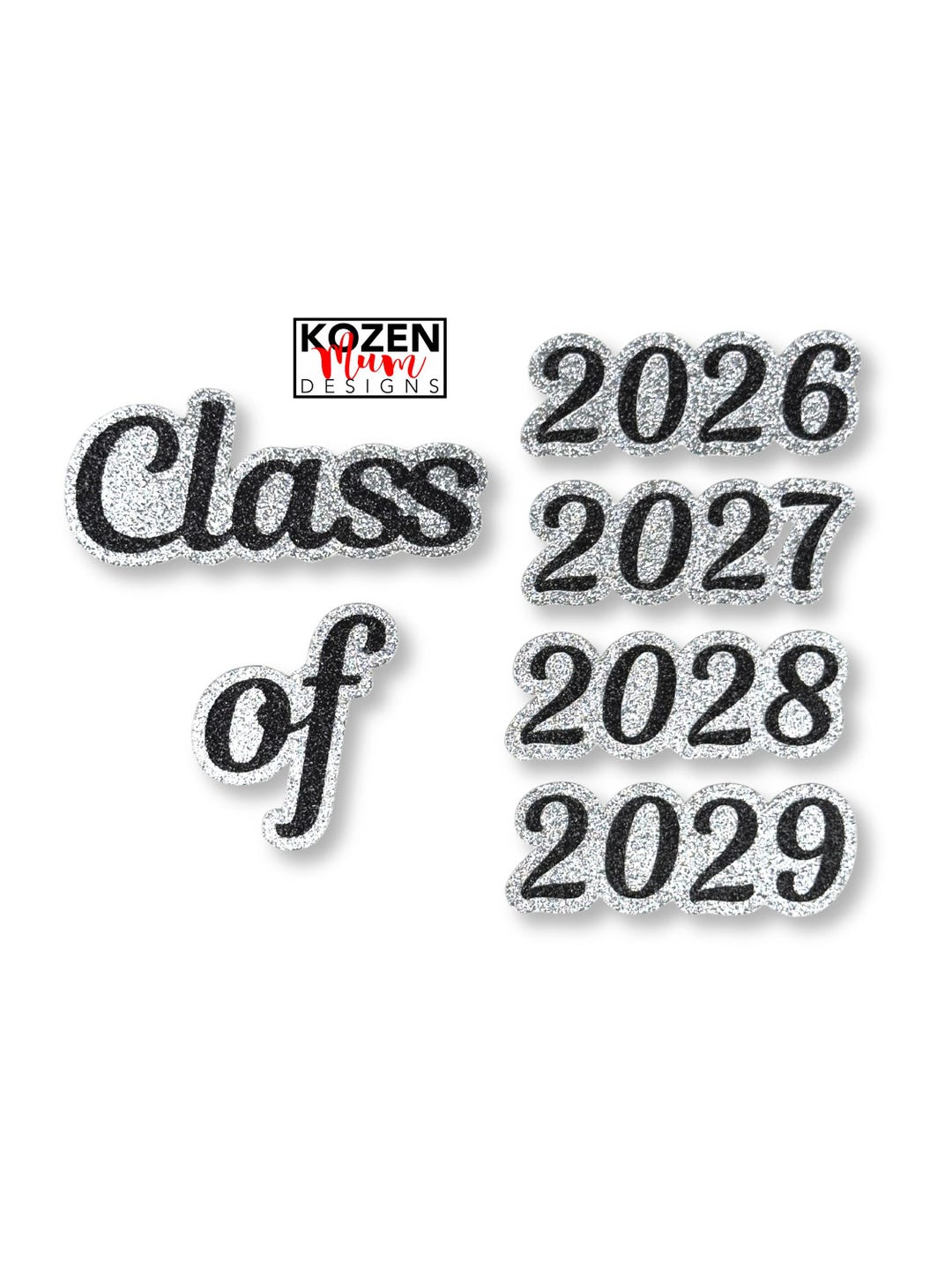 Glitter Paper Class of 2026-2029 Marigold Font Die Cuts, for Homecoming ...