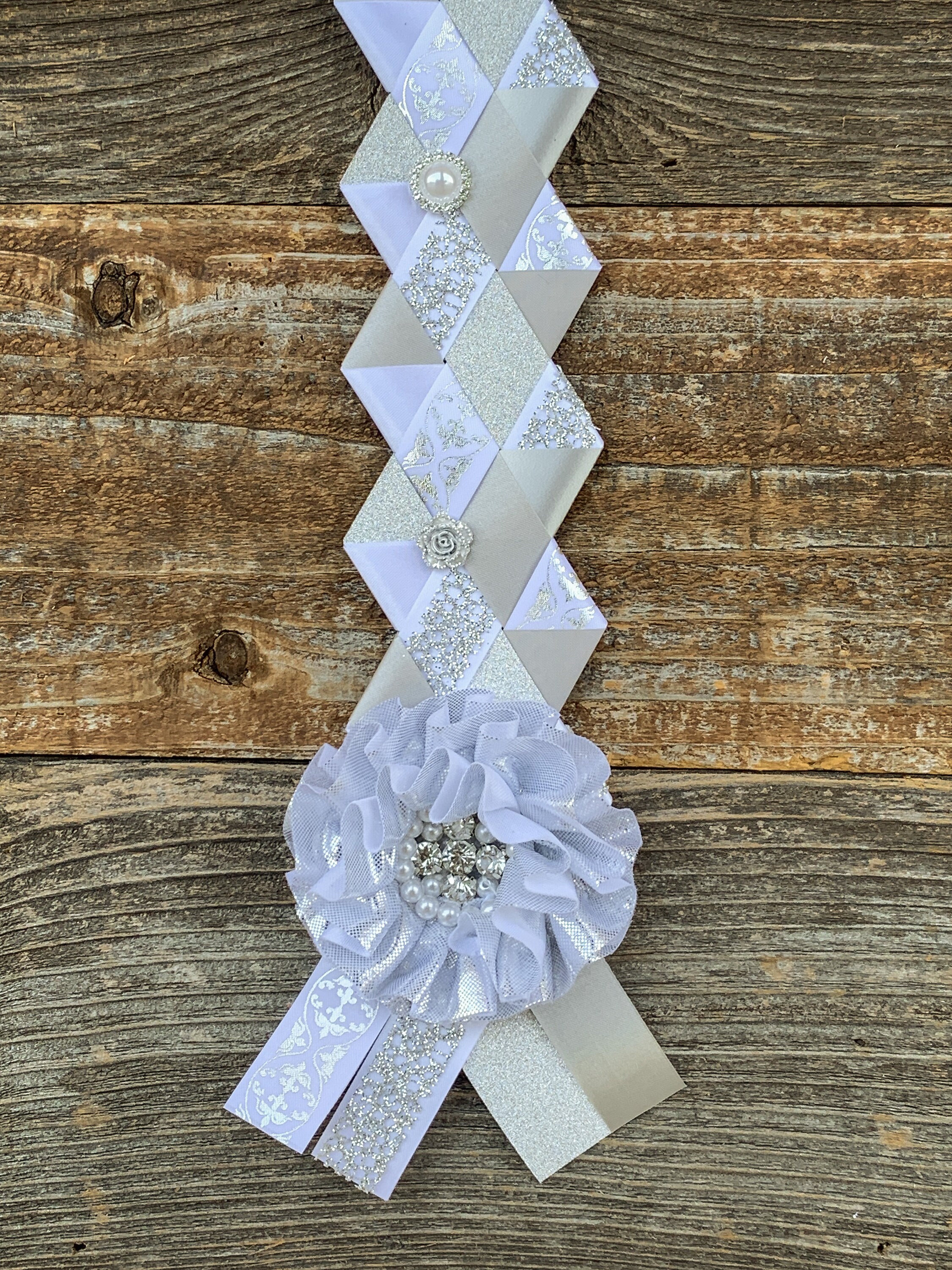 SILVER Fancy Victory Braid for Homecoming Mum With Custom - Etsy