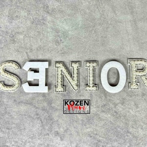 Pearl WHITE SENIOR LETTERS Set of 6 Pearl & Rhinestone Letters 1.85 for ...