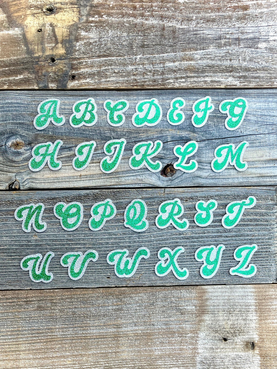 CLEARANCE: Full Set Green Alphabet Glitter Letters in Hyacinth Font ...