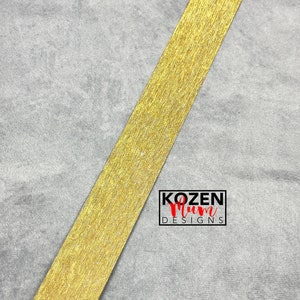 3 Yards Gold Striped Diamond Dust Ribbon 1 3/8 Wide to Make Braids, for ...