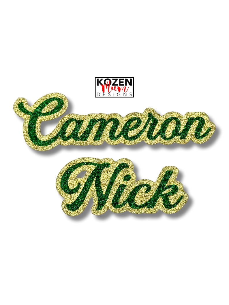 Homecoming Mum Name Cutout, Gardenia Font, Glitter on Paper for Mum ...