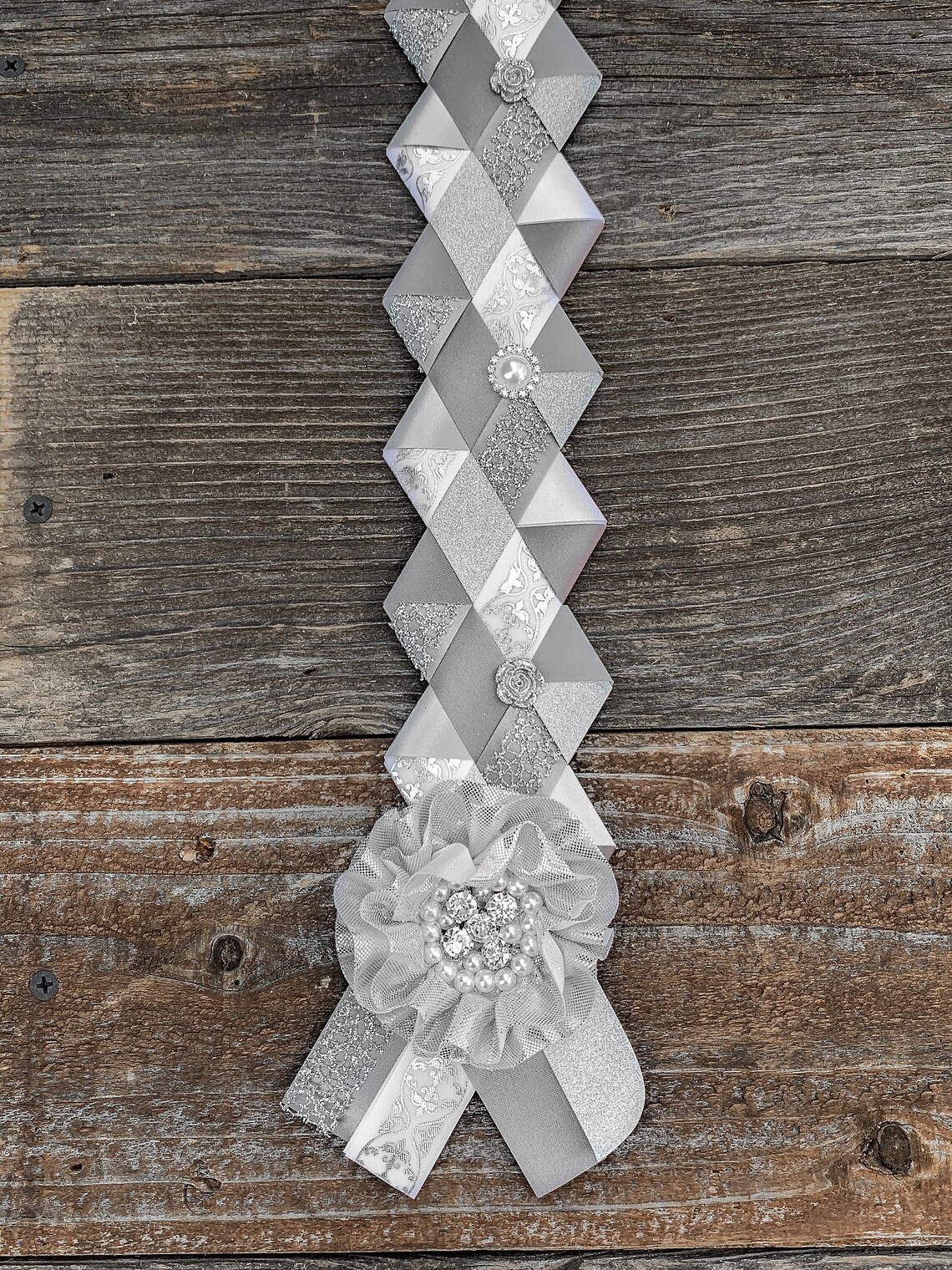 SILVER Fancy Victory Braid for Homecoming Mum With Custom - Etsy