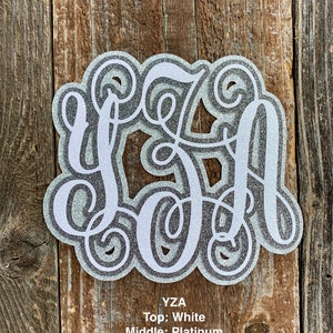 Elegant 3 Color Monogram for Homecoming Mum. Three Letters in Monogram ...
